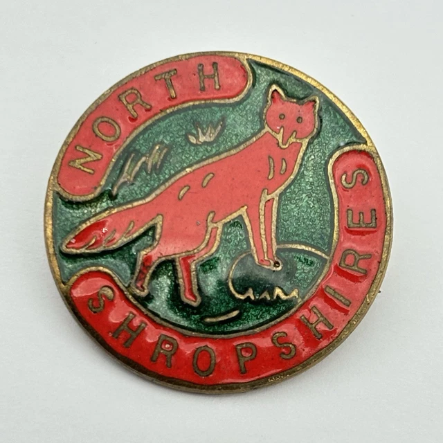 NORTH SHROPSHIRE HUNT Supporters Club Fox Hunting Vintage Enamel Pin ...