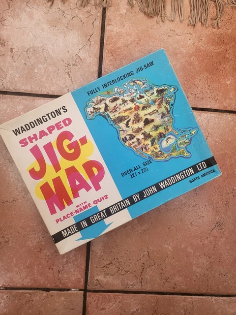 VINTAGE 1970S WADDINGTON’S Jig Map North America Complete Jigsaw Puzzle ...