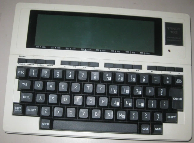 1988 TANDY 102 Slimline Portable Computer w/ soft leather case $38.00 ...