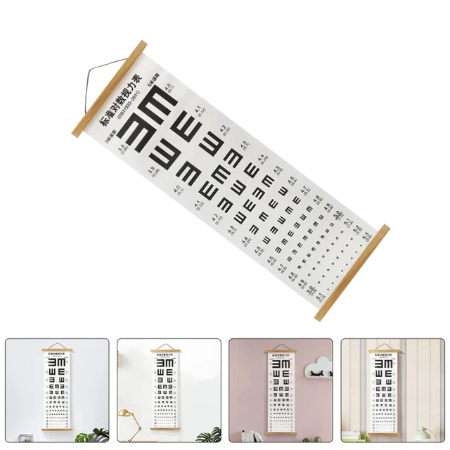 VISUAL TESTING CHART Eyesight Testing Wall Chart Home Wall Hanging Eye ...