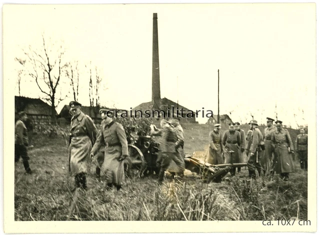 ORIG. FOTO HEER General Paul Danhauser als Oberst bei Besichtigung mit ...