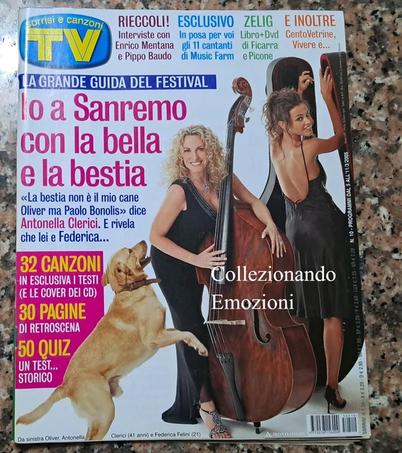 Tv Sorrisi E Canzoni N 10 2005 Antonella Clerici Sanremo Vasco Rossi