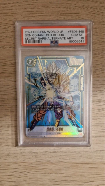 PSA 10 DRAGON Ball Super World Japanese SON GOHAN CHILDHOOD SR Alt Art FB01-140 EUR 110,00 ...