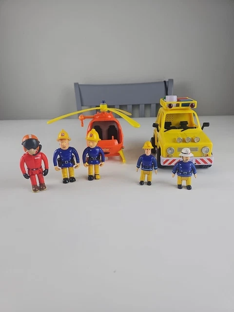 FIREMAN SAM VEHICLES, Figures Toy Bundle, Helicopter, Jeep With Lights ...