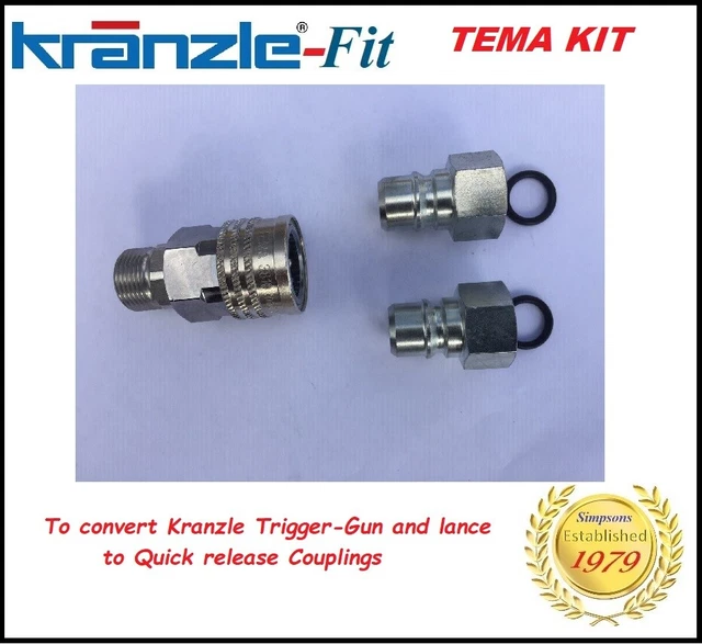 KRANZLE -FIT TEMA Quick Release Coupling System K7 K10 etc 1F + 2M £45. ...