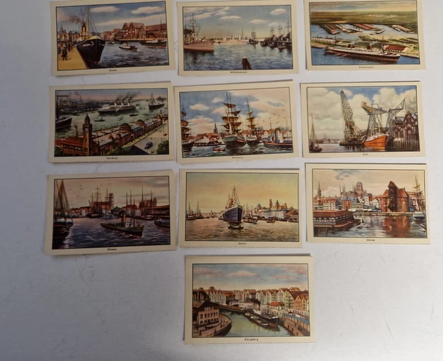 SAMMELBILDER TEUTA MARGARINE 10 Bilder Deutsche Häfen komplett xx8xx ...