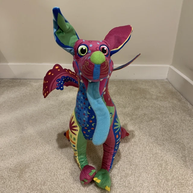 DISNEY PIXAR COCO Dante Spirit Dog Alebrije Rainbow 15" Plush Toy ...