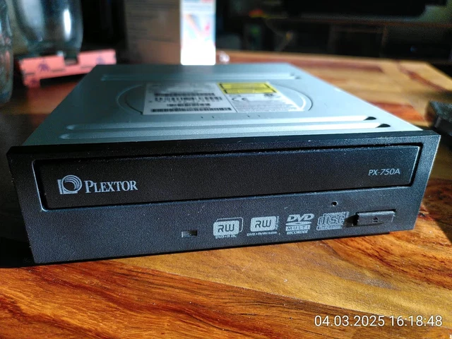 RETRO 💻 IDE 💿 Laufwerk Rekorder Brennner Plextor PX-750A CD DVD schwarz ...