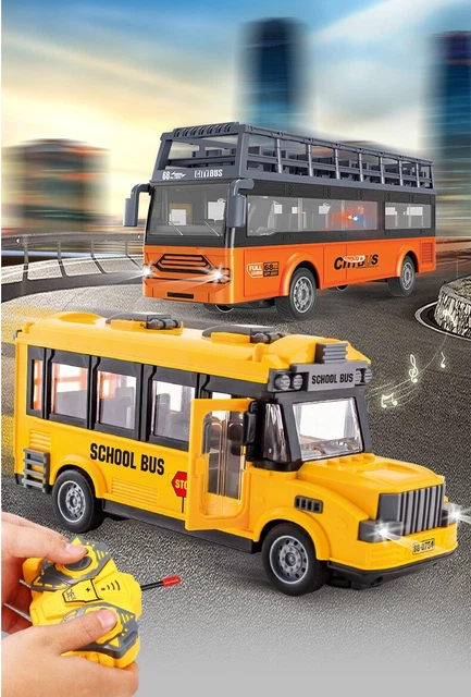 RADIO CONTROL SCHOOL Bus 1:30 RC Simulation School Bus Car With LED ...