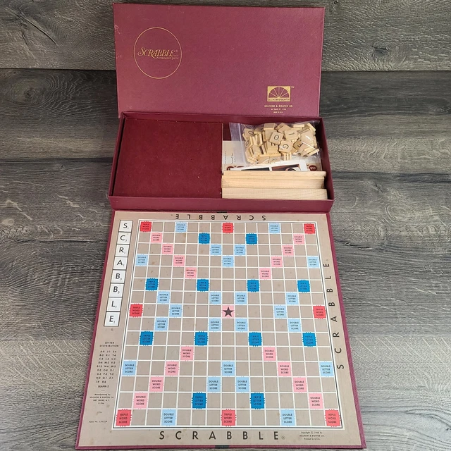 VINTAGE 1948 SCRABBLE Board Game Selchow Righter Complete 100 Wood vintage-1948-scrabble-board-game-selchow-righter-complete-100-wood