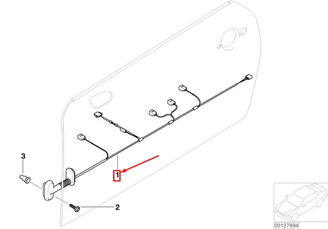MINI COOPER R50, R53 Faisceau de câbles de porte gauche 61121513381 ...