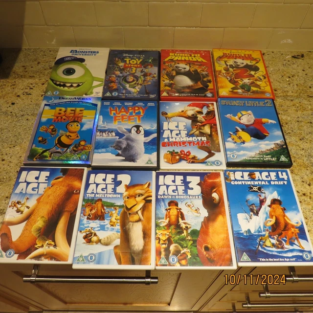 JOB LOT CHILDRENS Pixar DVD Films X12. Ice Age, Happy Feet,Monsters,Bee ...
