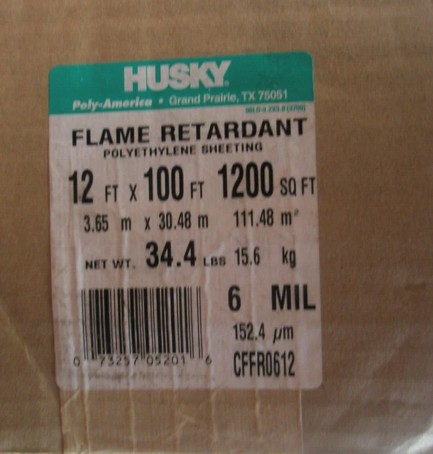 HUSKY SHEETING 12 Ft X 100 Ft X 1200 Sqft Heavy Duty Clear husky-sheeting-12-ft-x-100-ft-x-1200-sqft-heavy-duty-clear