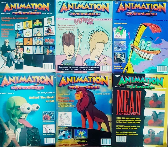 ANIMATION MAGAZINE FALL 1993-Jul/Aug 94, Vol.7 #1-6, #25-30, 6 Issues ...