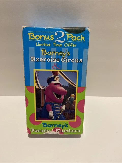 BARNEY - EXERCISE Circus / Parade Of Numbers (Double Pack) (VHS, 1997 ...