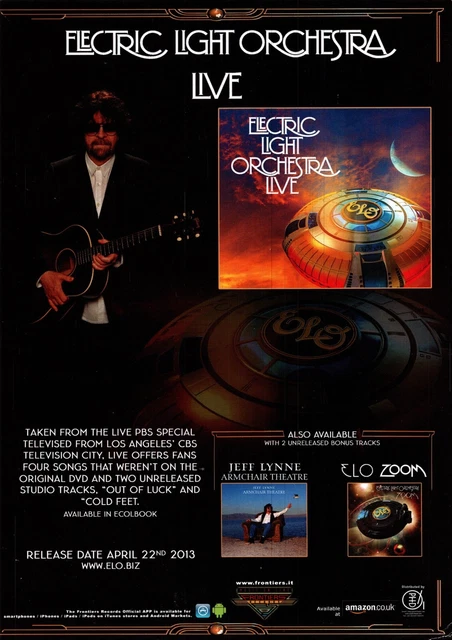 FRAMED MAGAZINE ADVERT 11X9" Electric Light Orchestra Live Album £24.99 ...