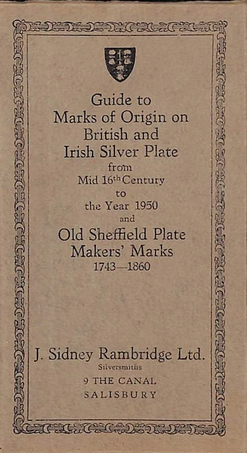 GUIDE TO THE Marks Of Origin On British & Irish Silver Plate From Mid ...