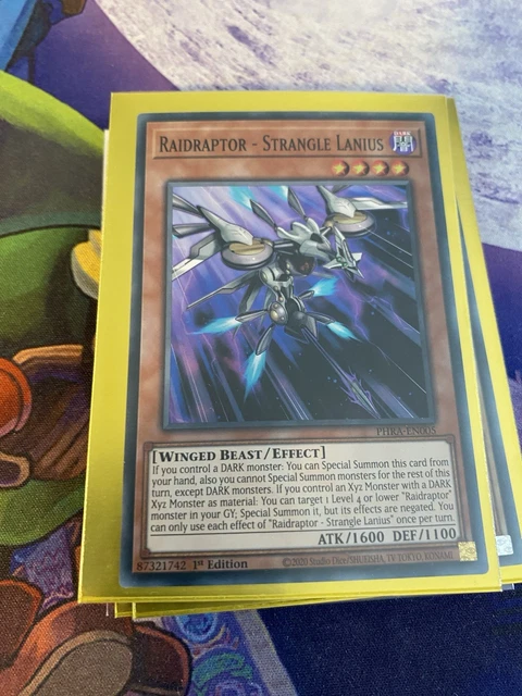 RAIDRAPTOR - STRANGLE Lanius - 1st Edition Super Rare PHRA-EN005 Yugioh ...