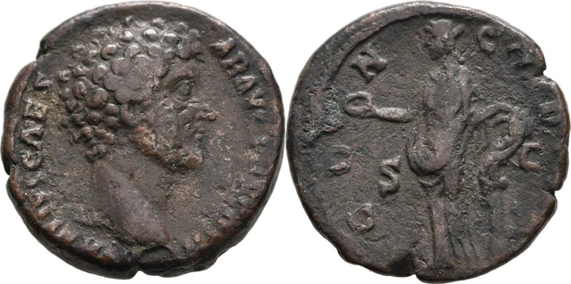 RÖMISCHE KAISERZEIT 15-147 Marcus Aurelius. As Caesar 26mm/11,1g ...