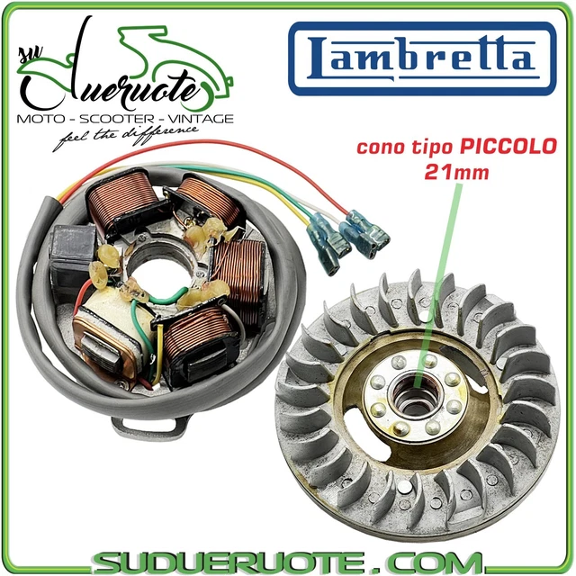 STATORE VOLANO 12V Lambretta LI 125 150 TV 175 Special X 200 Magnete ...