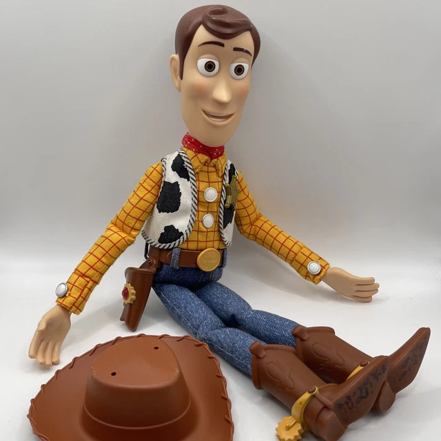 DISNEY SHERIFF WOODY Toy Story Pull String Talking Doll 16" Cowboy Hat ...