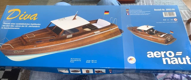 AERO-NAUT DIVA RADIO Control Cabin Cruiser Boat Wooden Kit New £99.95 ...
