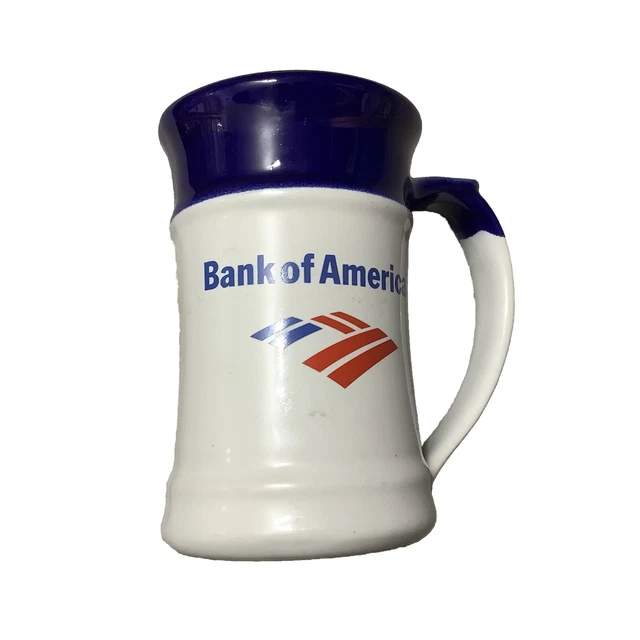 VTG RED WHITE Blue Bank Of America Coffee Mug Cup Tankard Banking ...