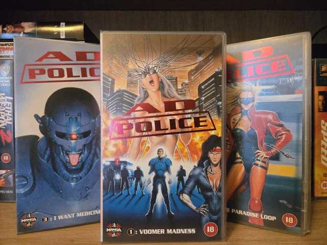 AD POLICE VHS Set Vol 1-3 (1991) Manga Entertainment Cyberpunk Anime UK ...