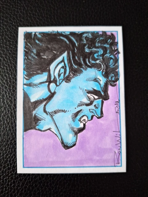 X MEN NIGHTCRAWLER Sketch Card By Marvel Comic Artist Ron Wilson £156. ...