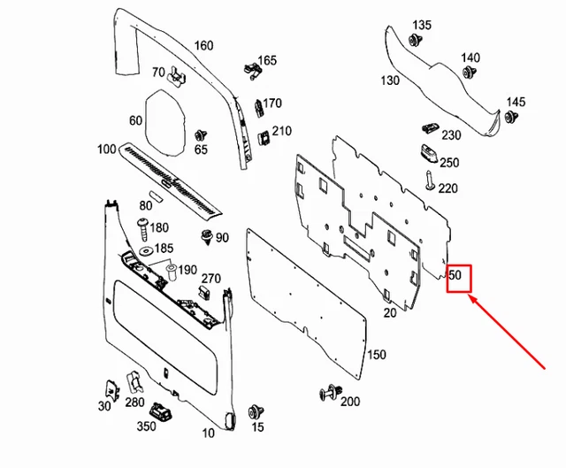 MERCEDES-BENZ VITO W447 Rear End Door Covering A4477470030 NEW GENUINE ...