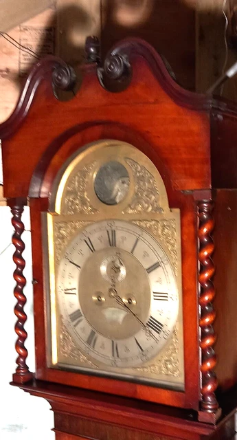 ANTIQUE MAHOGANY BRASS Dial With Automation Grandfather / Longcase ...