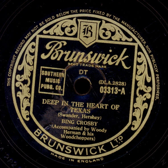 BING CROSBY DEEP in the heart of Texas/ Blues in the Night ...