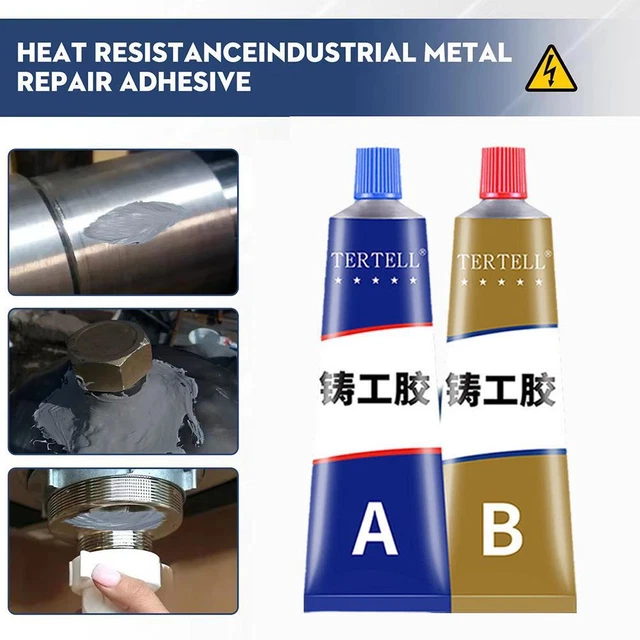 2*COLLA PER PASTA riparazione metallo industriale resistenza al calore ... 2*COLLA PER PASTA riparazione metallo industriale resistenza al calore ...