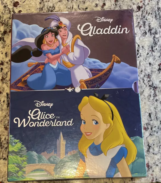 Disney Aladdin And Alice In Wonderland Storybook Set Movie Collection