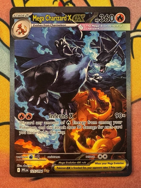 MEGA CHARIZARD X ex 125/094 Phantasmal Flames Special Illustration Rare ...