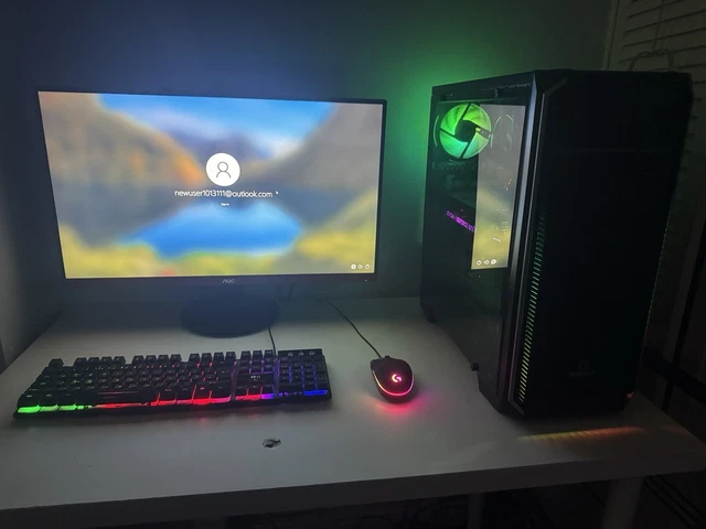 CUSTOM RGB GAMING PC FULL SETUP Ryzen 5 5600X RTX 1080Ti 32GB RAM 27 ...