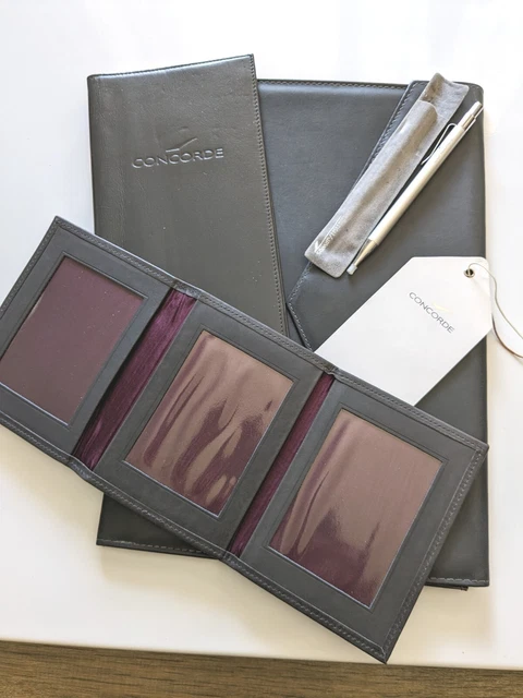 BRITISH AIRWAYS CONCORDE Leather Desk Set Concorde Pen Special Genuine ...