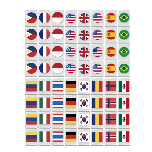 COUNTRIES FLAGS SEASIDE Escape Mahjong Game Set 65 Tiles 1.18x0.87x0.59 ...