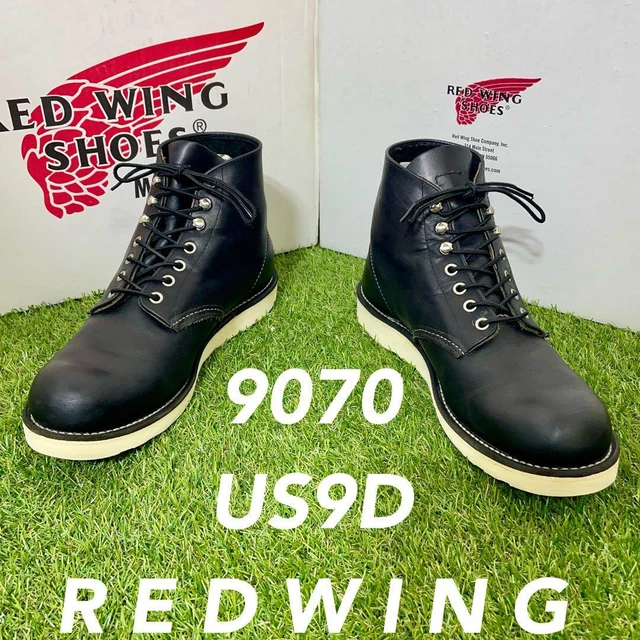 RED WING WORK Boots 9070 SizeUS:9D Leather Black 0016559K Authentic £ ...