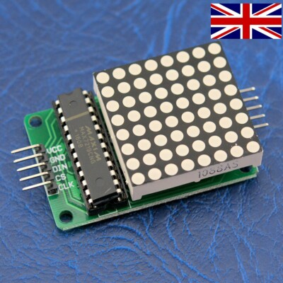 MAX7219 DOT LED Matrices Module 8X8 Display for Raspberry Pi Arduino £4 ...