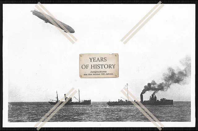 FOTO ZEPPELIN LZ 9 Luftschiff des deutschen Heeres 1910 mit Schiffe EUR ...