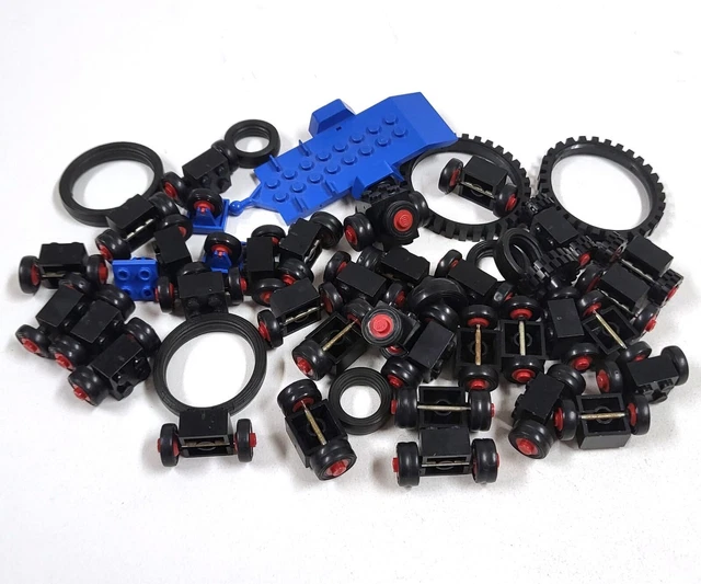 VINTAGE LEGO CLASSIC City Tyres Blue Trailer Wheels Mixed Bundle Job ...