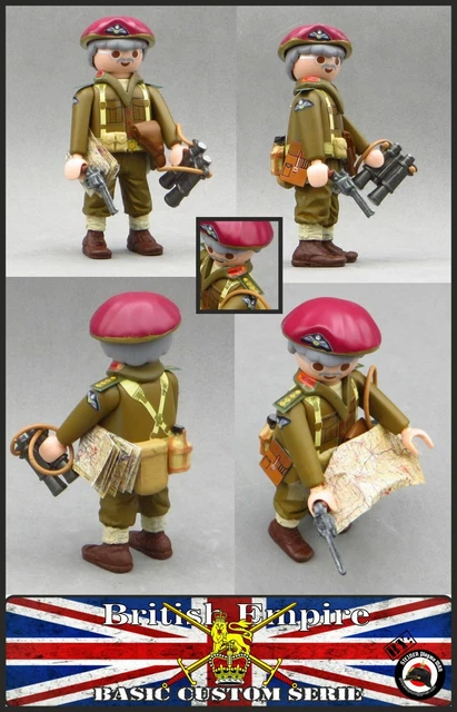 PLAYMOBIL CUSTOM WW2 COLONEL BRITISH ARMY PARATROOPER SOLDIER English ...
