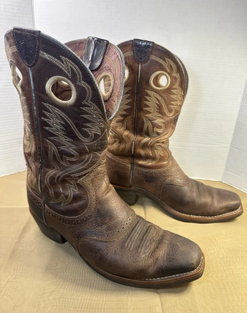MEN’S 10.5 EE Ariat Brown Leather Cowboy Western Boots £43.53 - PicClick UK