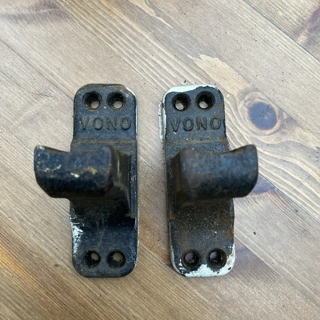 PAIR 2 VINTAGE VONO Bed Frame Brackets Headboard Single Double Rails £ ...