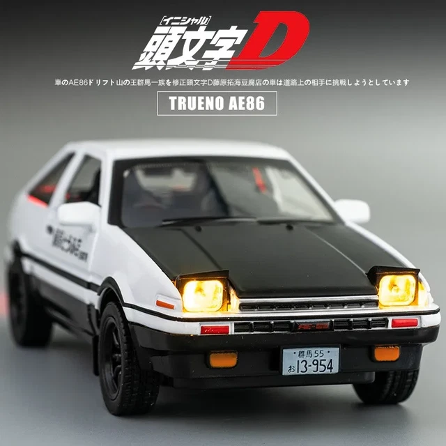 1/32 INITIAL D AE86 Toy Car Diecast ToyotaAE86 Model Pull Back Sound ...