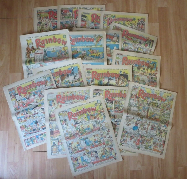 VINTAGE 1940'S/1950'S &RAINBOW& BRITISH WEEKLY NEWSPAPER COMICS LOT $20 ...