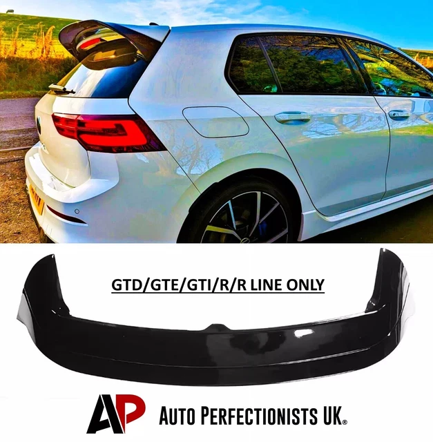VW GOLF MK8 R GTD GTI CS Clubsport Style Gloss Black Rear Roof Spoiler ...