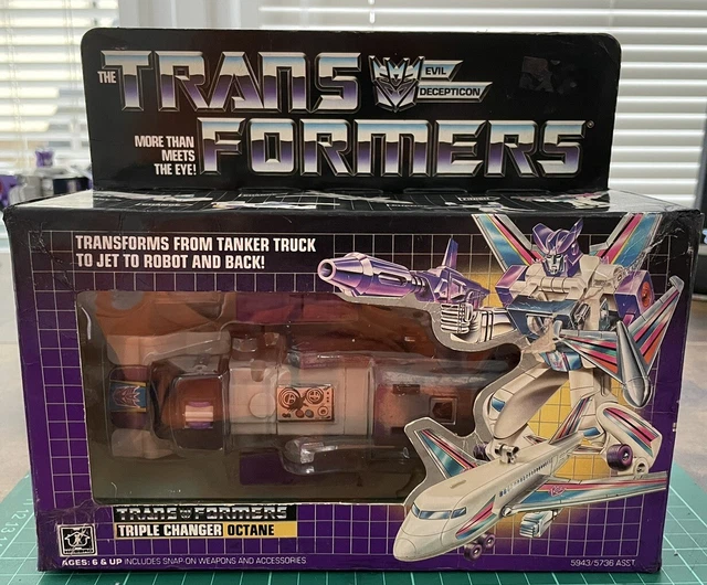 TRANSFORMERS G1 OCTANE Evil Decepticon Triple Changer Complete Vintage ...