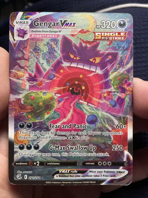 POKÉMON JCG GENGAR VMAX Fusion Strike 271/264 Holo Secret Rare Alt Art ...